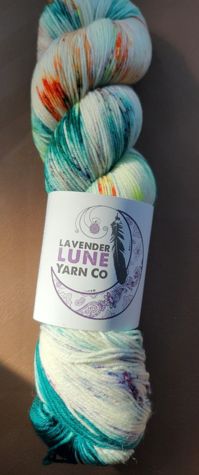 HAND DYED LAVENDER LUNE TWINKLE LIGHTS 75% SW MERINO WOOL 100g/400yd ...