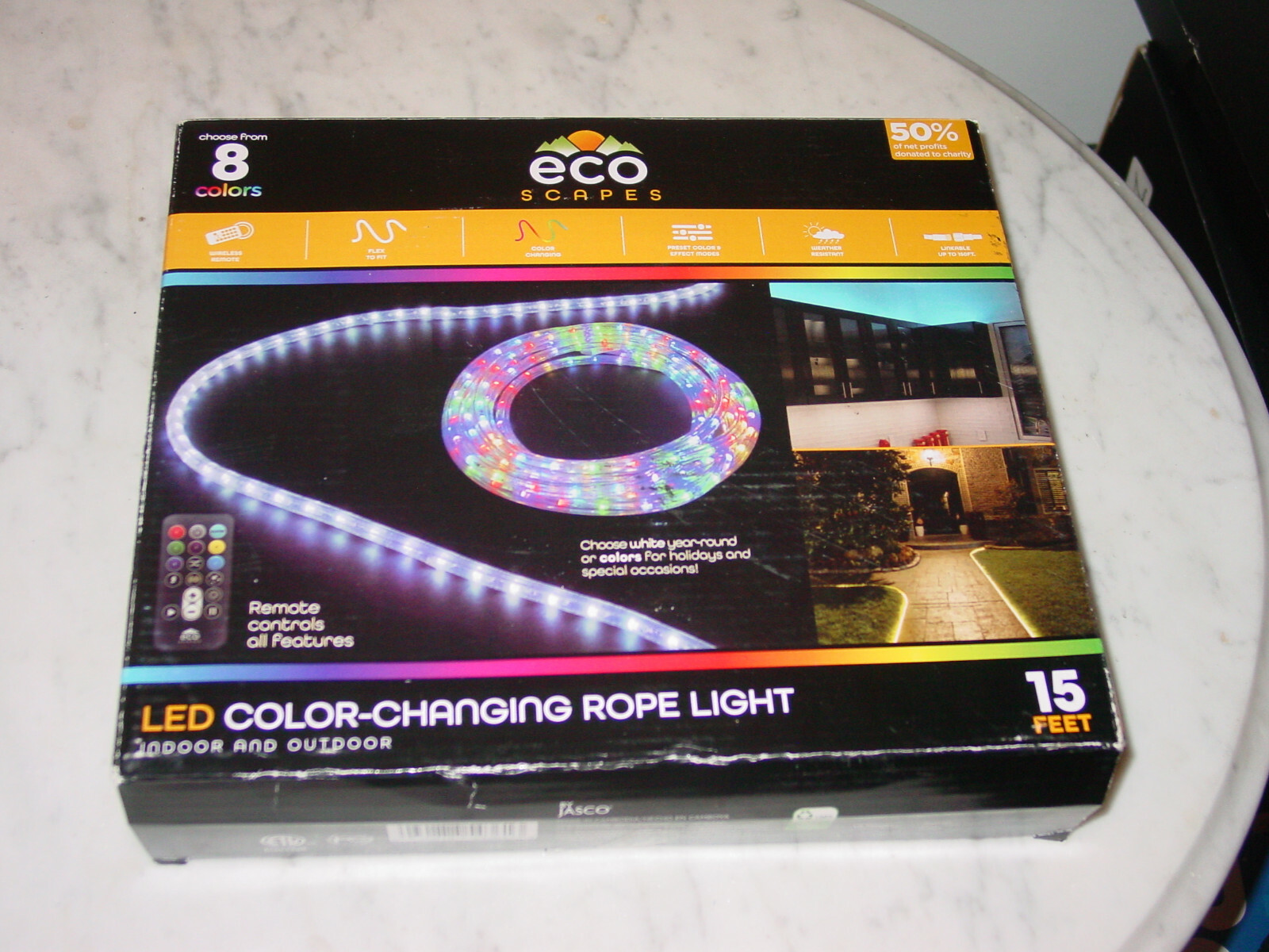 Eco-Scapes by Jasco Indoor & Outdoor LED Color-Changing 15' Rope Light ...