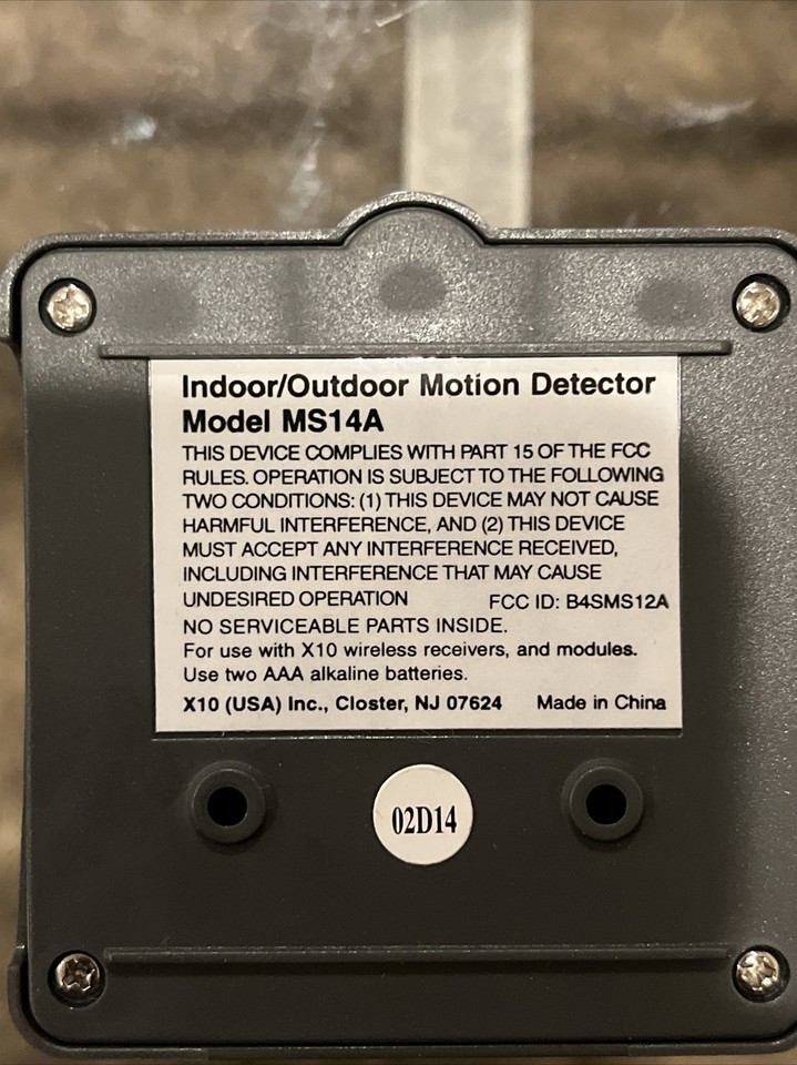 X10 Active Home Active Eye Indoor/Outdoor Motion Sensor Model: MS14A ...