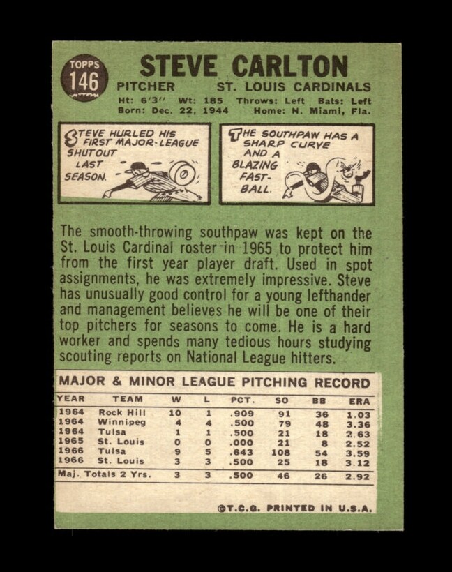 1967 Topps Set-Break #146 Steve Carlton EX-EXMINT *GMCARDS* | eBay