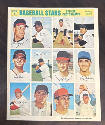 1969 MLB Baseball Stars Official Photostamps Uncut National League ...