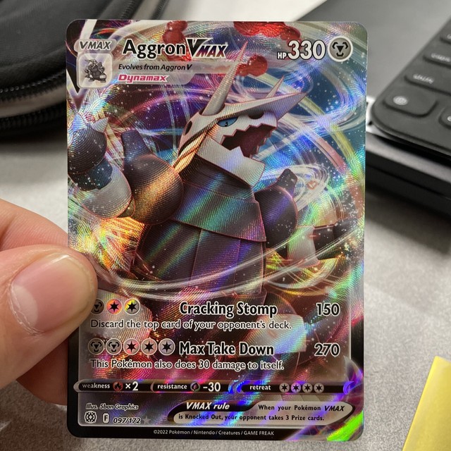 Pokémon TCG Aggron VMAX Sword & Shield: Brilliant Stars 097/172 Holo ...
