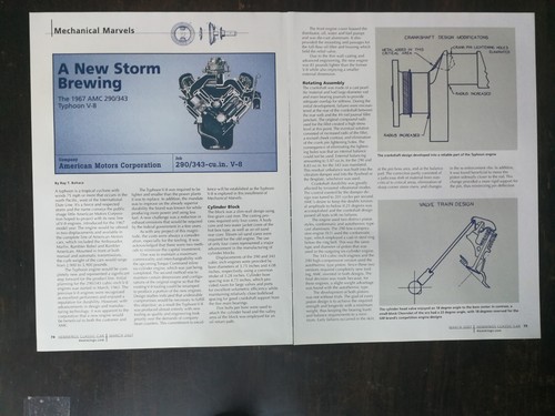 1967 American Motors AMC 290/343 Typhoon V-8 Engine 4-Page Original ...
