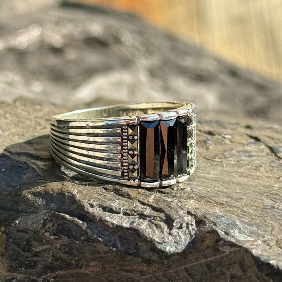 Men Black Onyx Signet Handmade Minimal Onyx Stone Ring | eBay