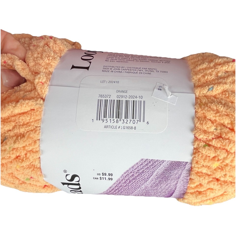 LOOPS & THREADS ORANGE Fluffy Flecks Yarn 126 Yds 7oz | eBay