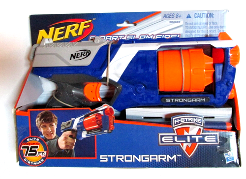 NEW Nerf N Strike Elite Strongarm Toy Blaster Rotating Barrel Slam Fire ...