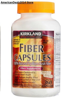 Kirkland Signature Fiber Capsules 100% Psyllium Husk Choose Count EXP ...