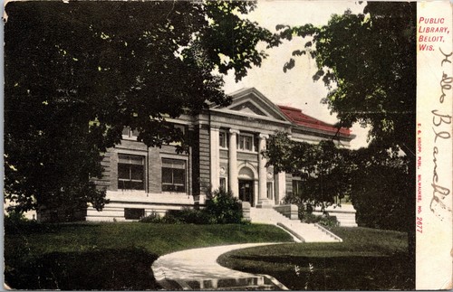 c.1907 Beloit Wis. Public Library Postcard Undivided Back Wisconsin ...