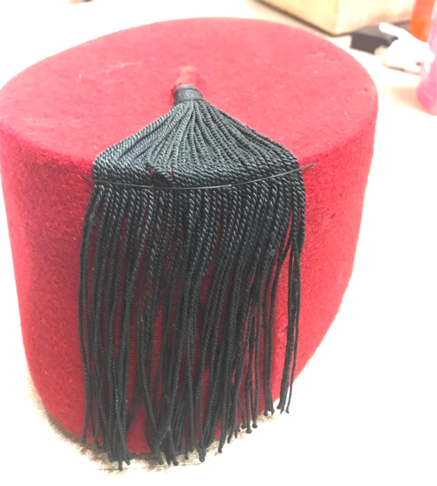 Maroon Wool Fez with Black Tassel weaving on the inside with Tarbouche ...