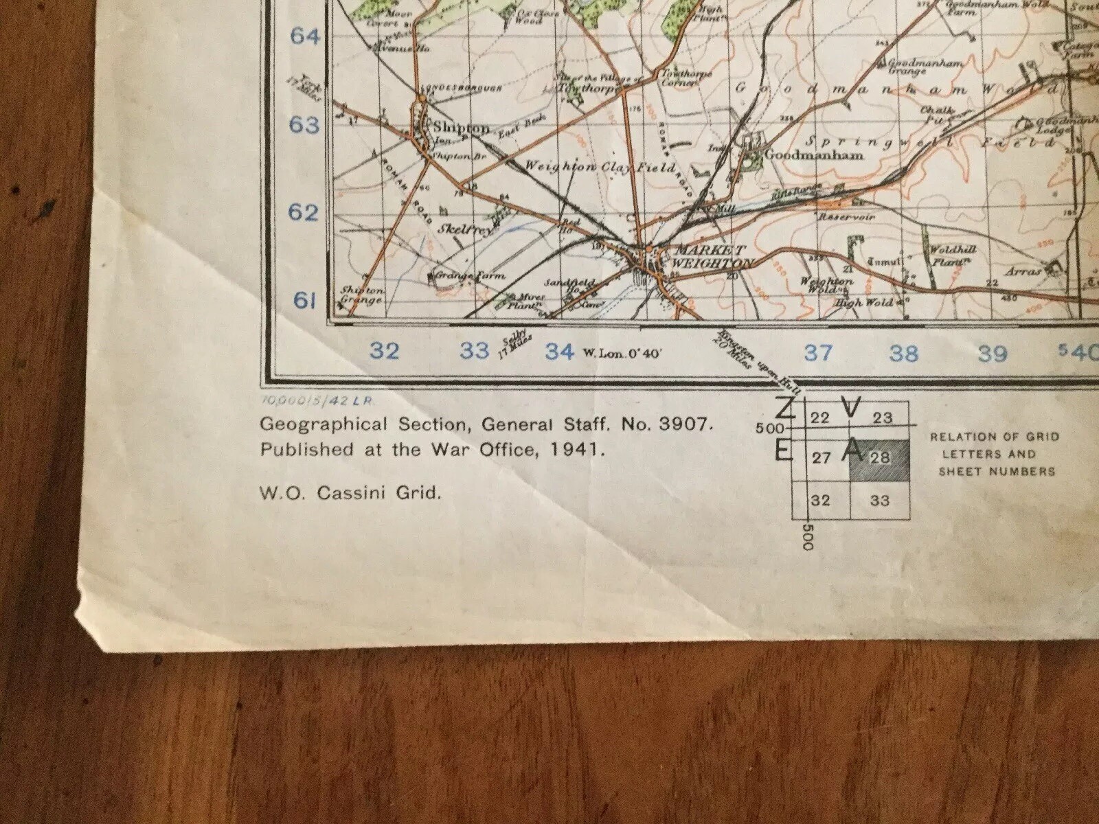 Vintage Ordnance Survey Map Great Driffield & Bridlington Sheet 28 1941 ...