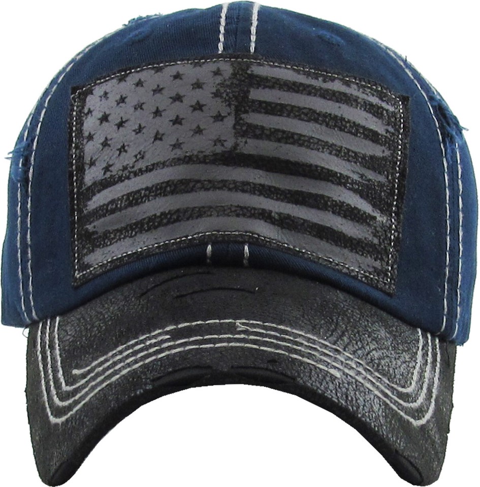 America USA Flag Vintage Distressed Hat Baseball Cap Washed Adjustable ...
