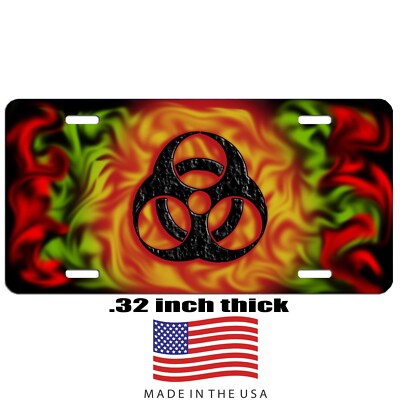 Biohazard symbol multi colored aluminum license plate, car, truck, SUV ...