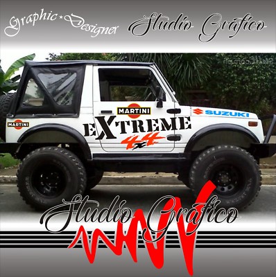 KIT 10 ADESIVI DECAL STICKERS FUORISTRADA SUZUKI SAMURAI OFF ROAD 4X4 ...