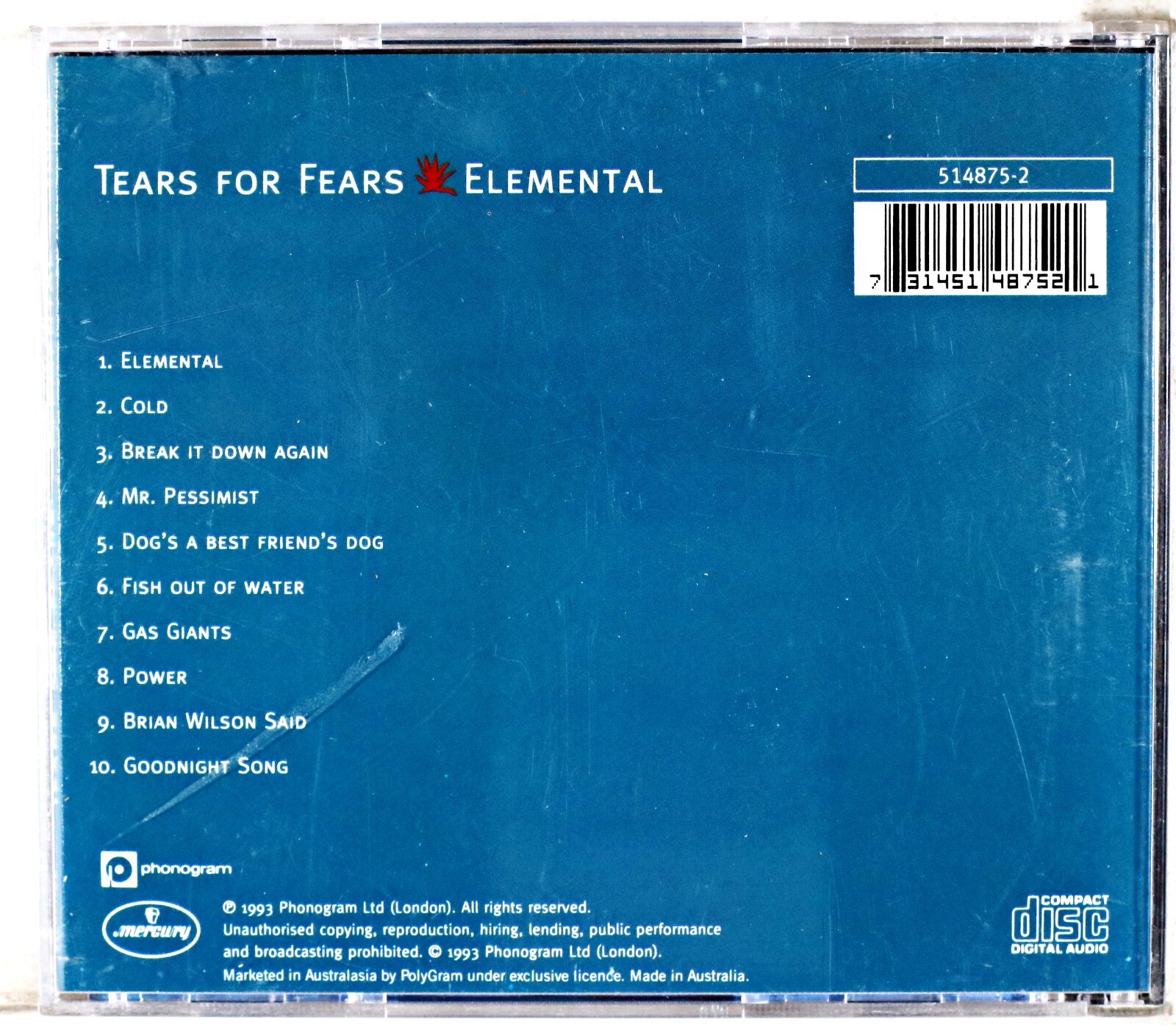 Tears For Fears – Elemental CD 731451487521 | eBay