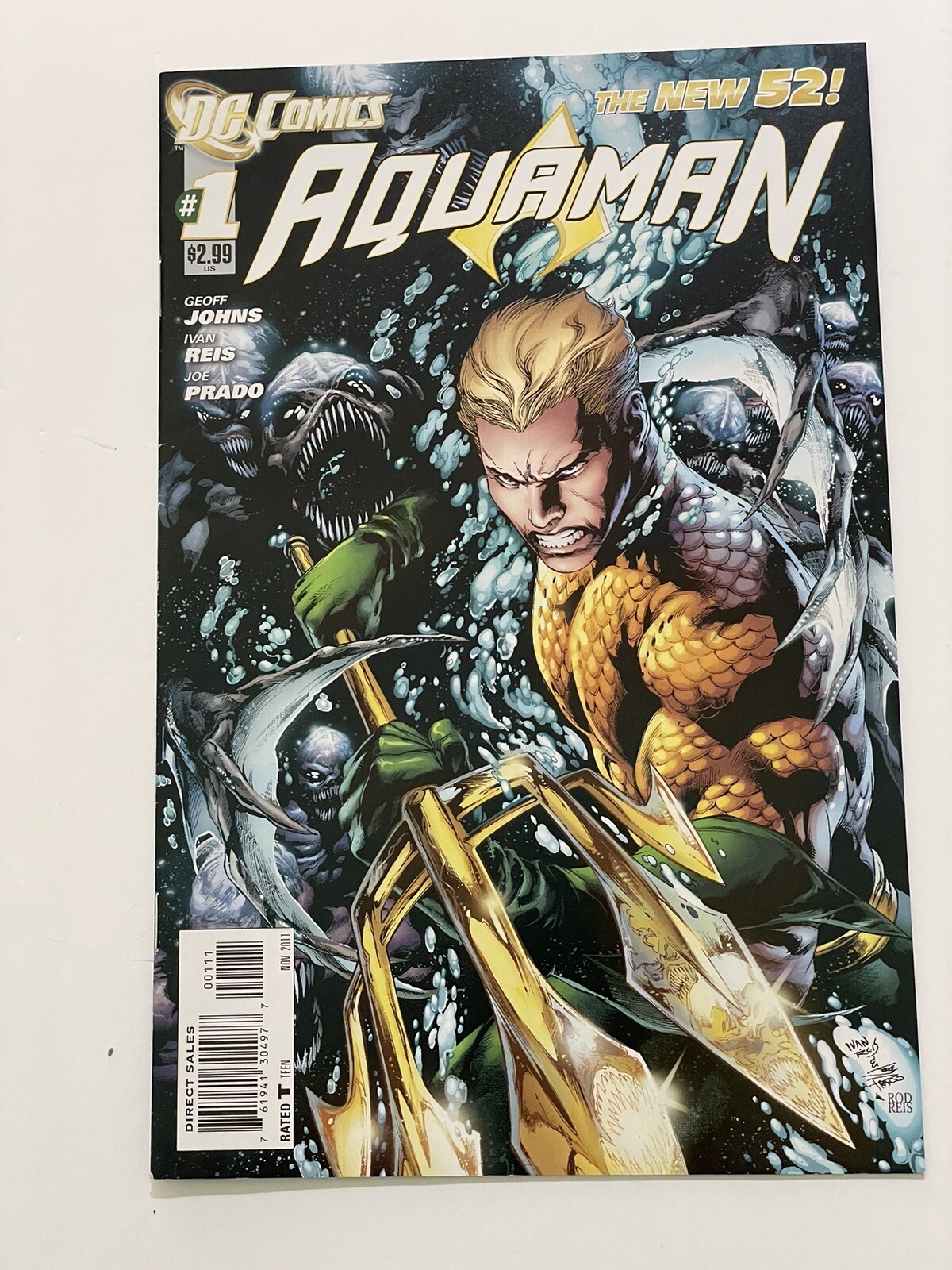 AQUAMAN # 1 Geoff Johns Ivan Reís AQUAMAN THE TRENCH DC THE NEW 52 2011 ...