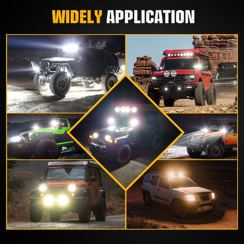 Pair 7" Inch Round off Road Spot Beam LED Driving Lights Dual Color DRL ...