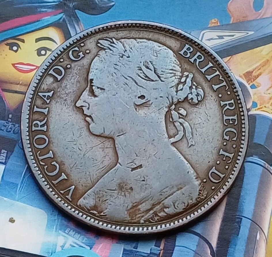 1889 Victoria One Penny Bun Head Coin Ref/7010 See Photo's | eBay