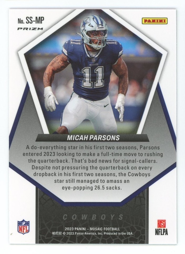 2023 Panini Mosaic Micah Parsons Swagger Silver Prizm #SS-MP Cowboys ...