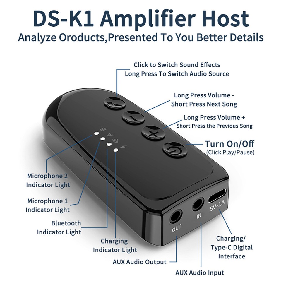 Wireless Karaoke Companion Machine Bluetooth Mic KTV DSP Mixer ...