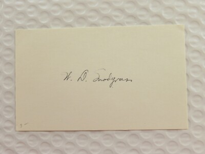 W.D. Snodgrass Signed Card Autographed Signature Author Poet Pulitzer ...