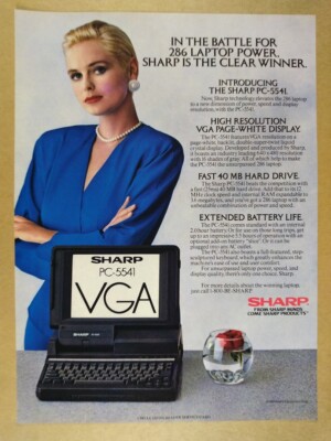 1989 Sharp PC-5541 Laptop Computer vintage print Ad | eBay