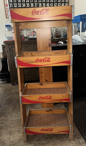 COCA COLA 4 TIER "GIVE IT BACK'" WOOD DISPLAY RACK | eBay