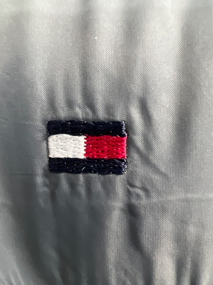 TOMMY HILFIGER Grey Nylon Puffer Jacket Men Size L (Very Gently Pre ...