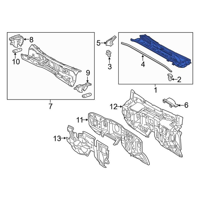 Toyota 5570835100 Genuine OEM Cowl Grille for sale online | eBay