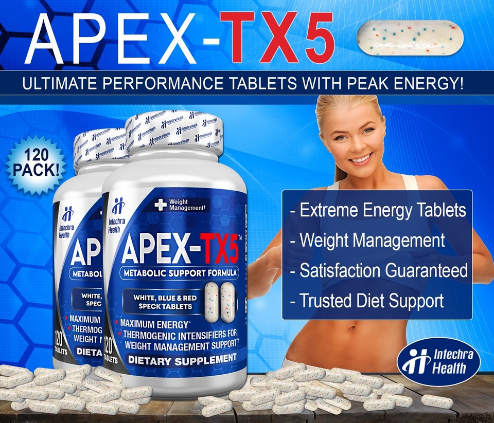 APEX TX5 Weight Management Diet Pills with Peak Energy 120 White/Blue ...