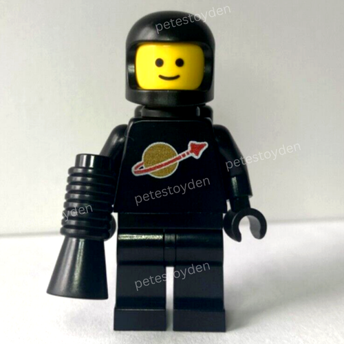 REAL LEGO Classic Black Spaceman PRINTED NO STICKER! Minifigure Air ...