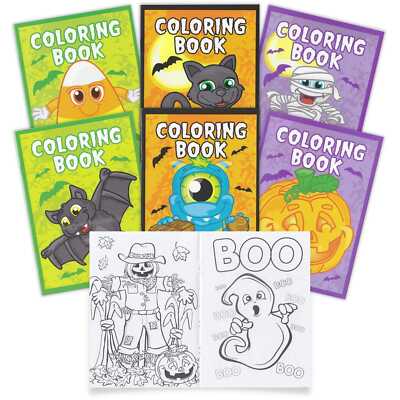 Halloween Colouring Books Monster Pumpkin Bat 12 Pk Party Favours Treat ...