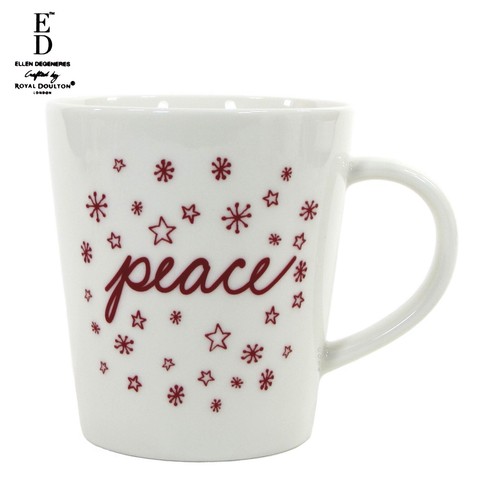 Royal Doulton ELLEN DEGENERES - HOLIDAY - PEACE 16.5oz Mug Cream Red ...