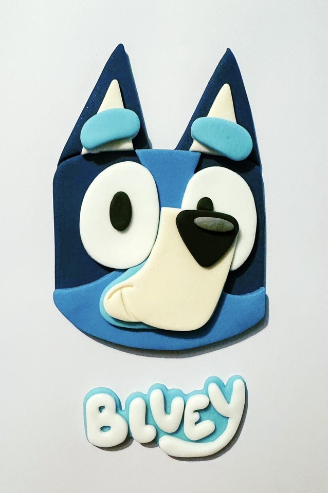 Edible Fondant Bluey Head Topper Fondant Sugar Paste Decorations | eBay