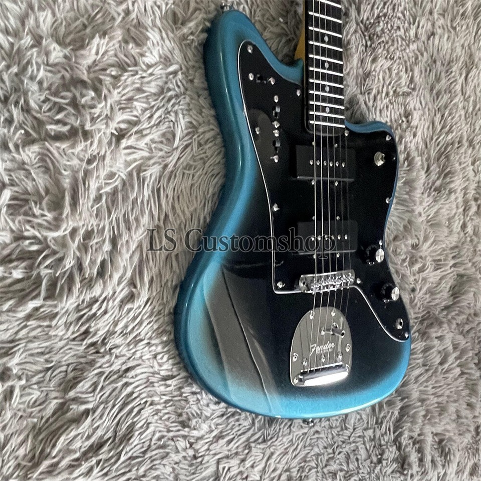 Jazzmaster Dark Night Electric Guitar Blue Burst P90 Pickup Chrome ...