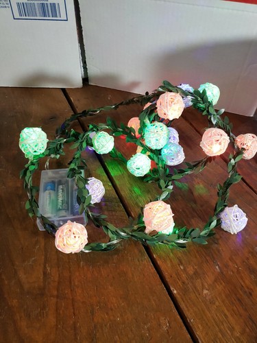 RATTAN Globe Ball LED String Lights AA Battery Operated FAIRY LIGHTS ...