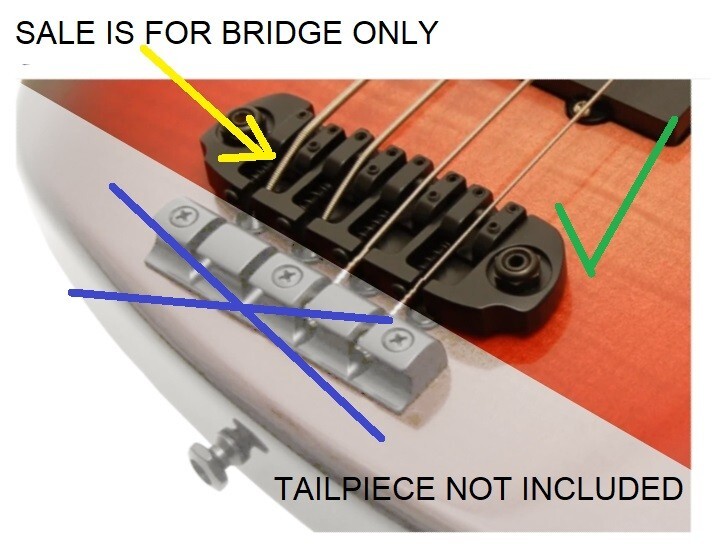 Hipshot 6 String D Style Bass Bridge .750 Brass Black BRIDGE-ONLY - NOS ...
