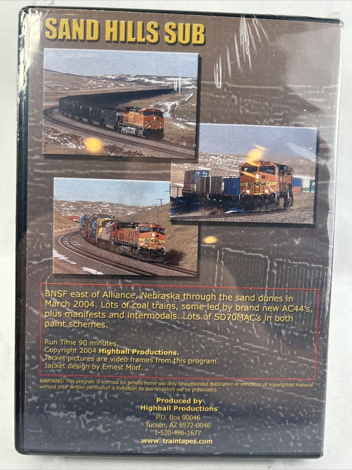 SAND HILL SUB DVD HBP Highball Productions Traintapes BNSF Train NIB ...
