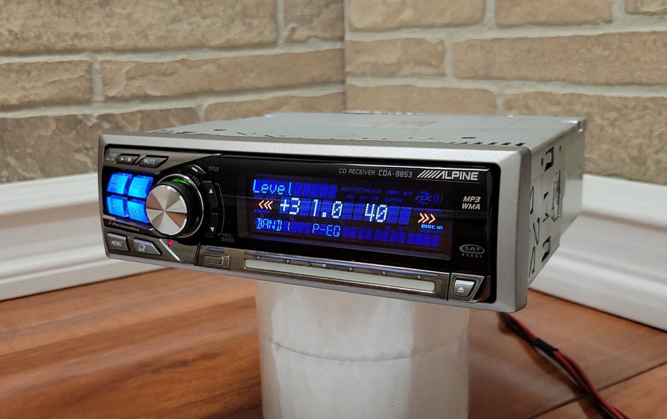 RARE ALPINE CDA-9853 CD MP3 PLAYER with BLUETOOTH ADAPTER and REMOTE ...
