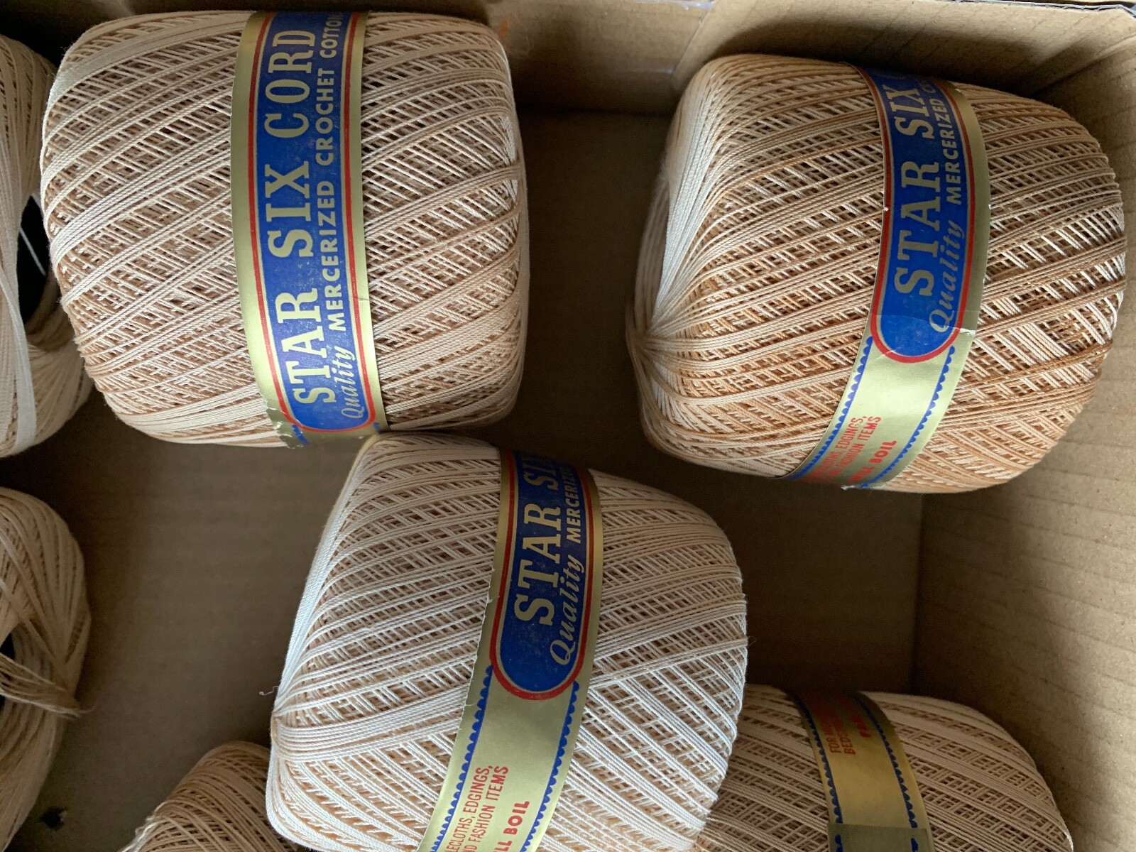 STAR SIX CORD MERCERIZED CROCHET COTTON 16 BALLS 200 YARDS ARTICLE 77 ...