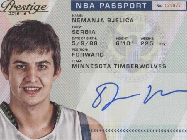 2015-16 Panini Prestige - Nba Passport Signatures Nemanja Bjelica #PAS ...