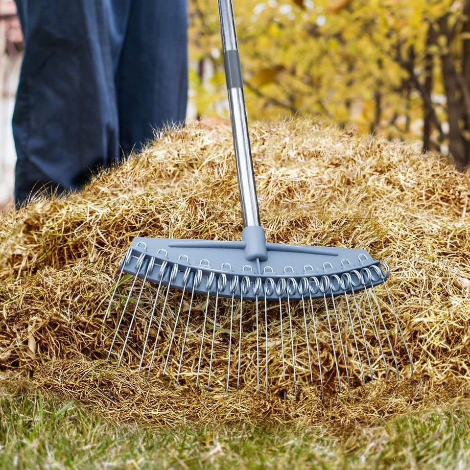 Altdoff 17"-63" Adjustable Yard Thatch Rake Set, Garden Leaf Lawn ...