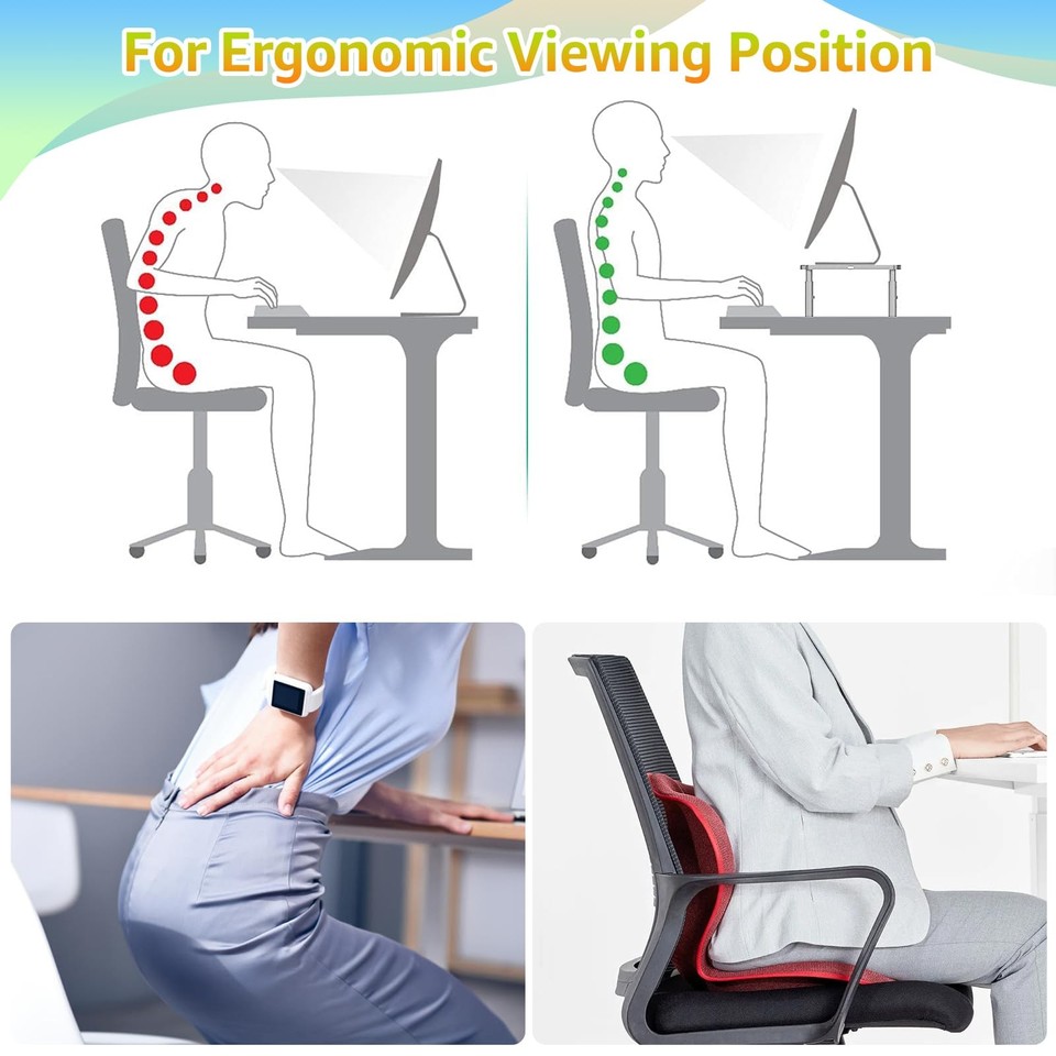 Metal Mesh Monitor Stand Riser with Drawers Desktop Storage Organizer ...