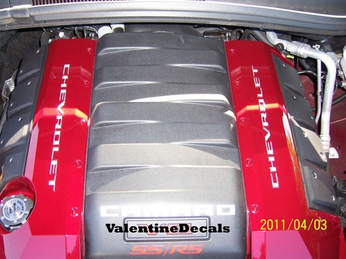 Chevy Camaro SS V8 Engine Cover Decal Overlay 2010 2011 2012 2013 2014 ...