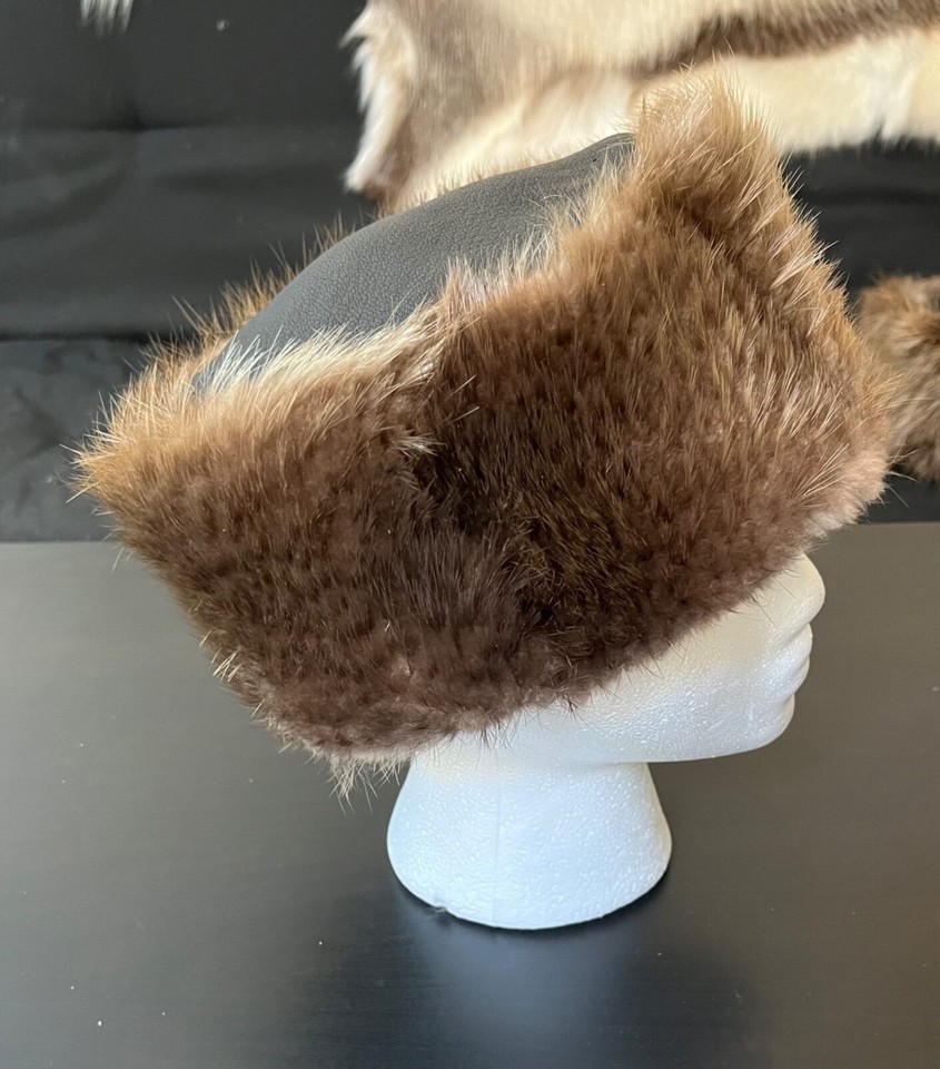 Beaver Fur and Deer Leather Cossack Hat Silk Lining Size L | eBay