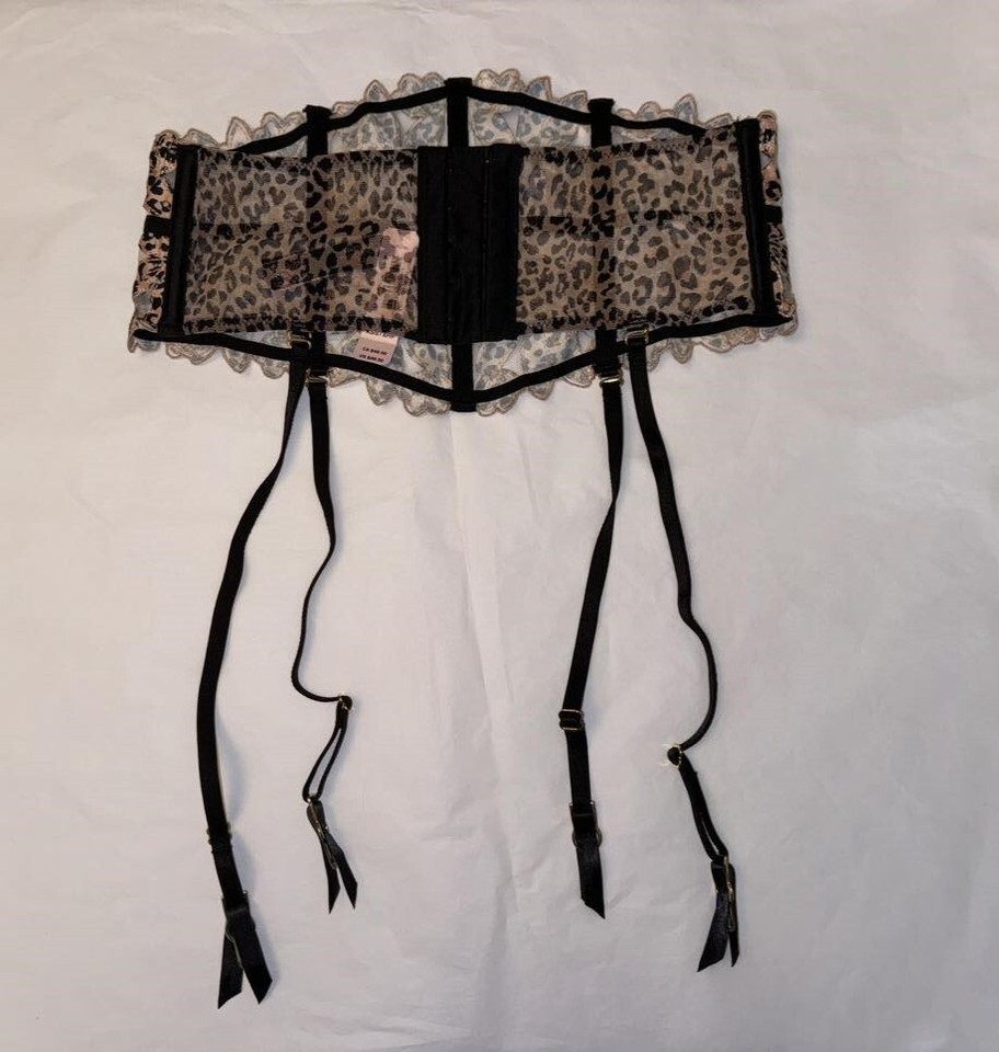 Holiday 2021 VICTORIA'S SECRET Leopard Floral ~ Wide Garter Belt ~ Size ...