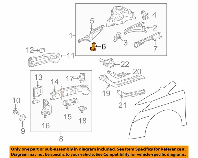 Toyota OEM Fender Front Panel Extension Right 5381347020 for sale ...