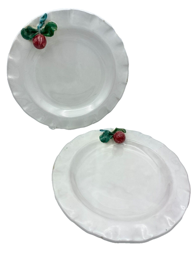 Vtg. Italian Handcrafted & Painted Pottery Plate/Bowl Ruffled Rim ...