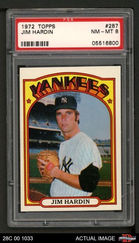 1972 Topps #287 Jim Hardin Yankees PSA 8 - NM/MT | eBay