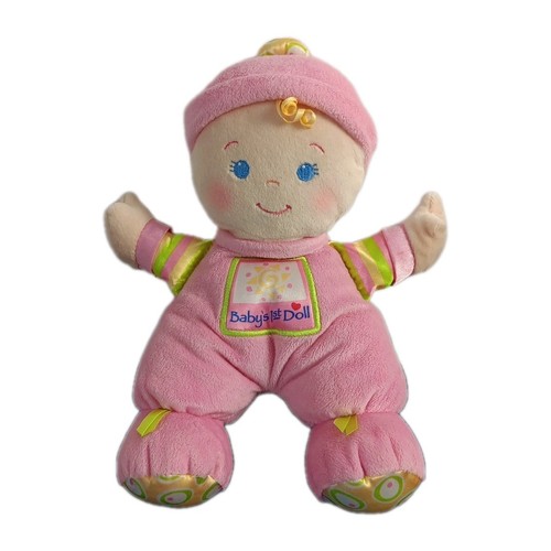 Fisher Price Babys First Doll Plush Rattle 10 Inch 2008 Stuffed Animal ...