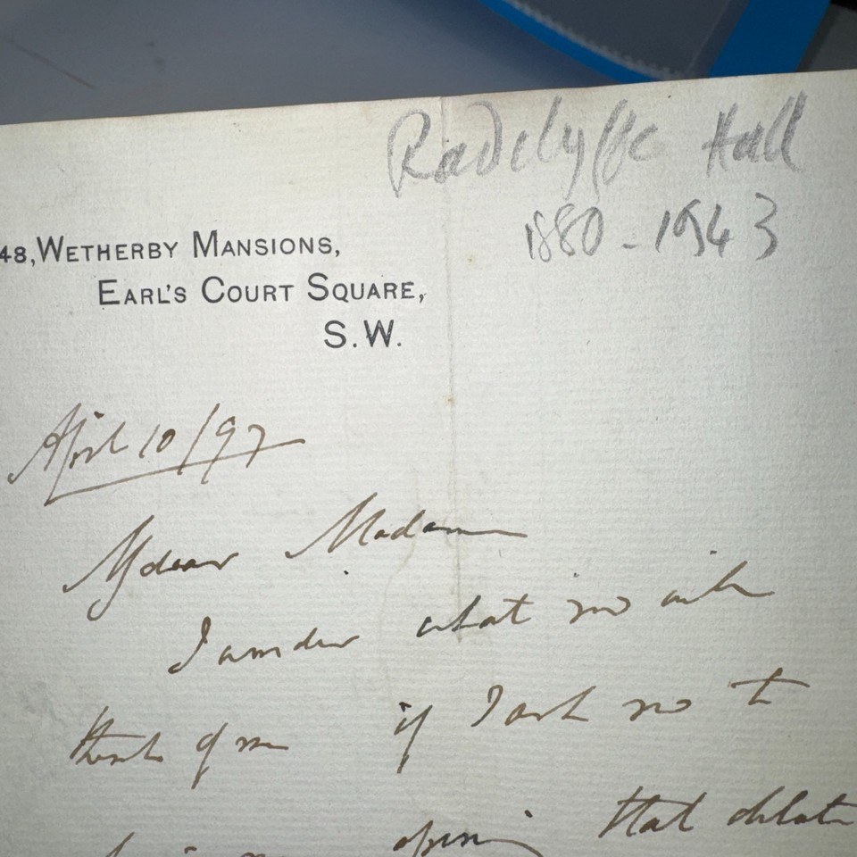 John Radclyffe Hall Poet Lesbian Author 2p ALS Autograph Letter 1897 | eBay